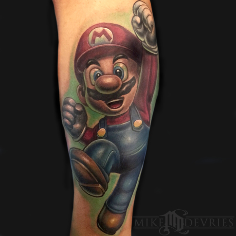 Super Mario Tattoo by Mike DeVries: TattooNOW