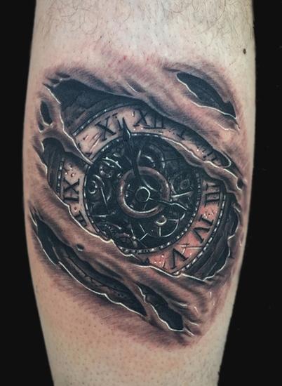 Clock tattoo by Daniel Chashoudian: TattooNOW