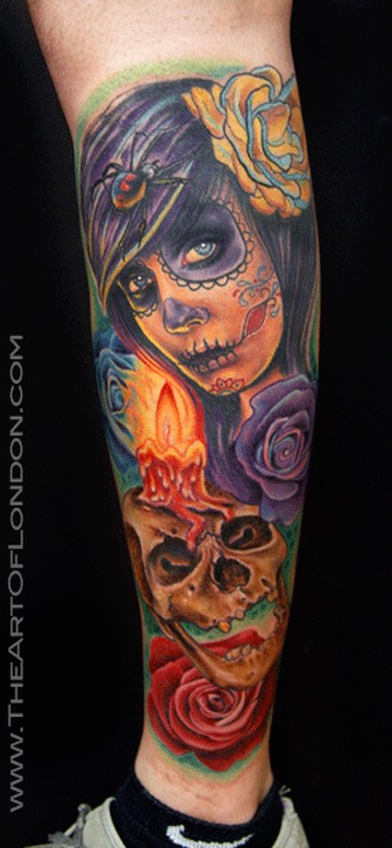 Day of the Dead Girl Altar Piece Tattoo by London Reese: TattooNOW