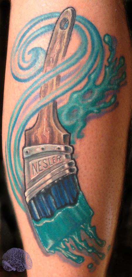House paint brush color tattoo by Phil Robertson: TattooNOW