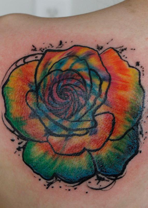 Tie Dye Rose by Steve Phipps: TattooNOW