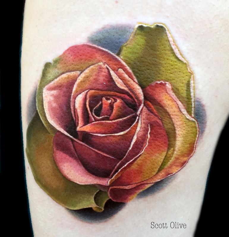 Color Realism Rose by Scott Olive: TattooNOW