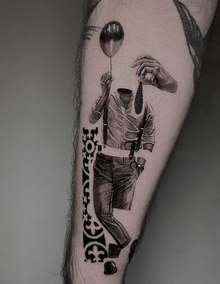 Abstract Collage Tattoo by Comma Kim Dohyun: TattooNOW