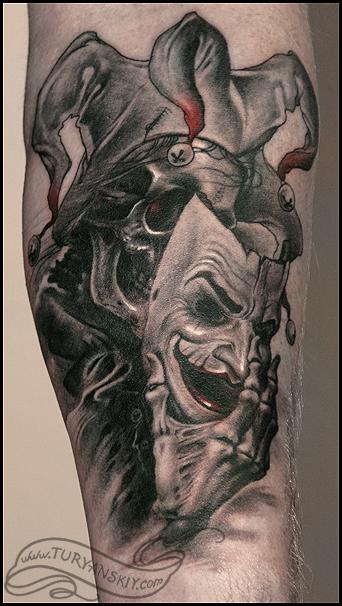 Joker taking off his mask by Oleg Turyanskiy: TattooNOW