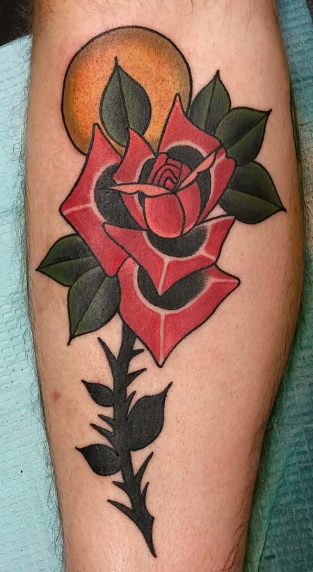 Rose tattoo by Drew Potts: TattooNOW